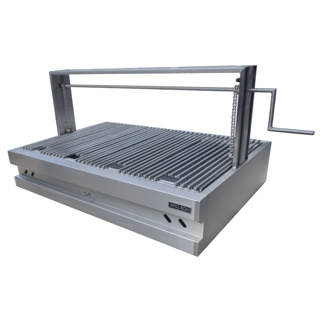 Asador Ataúd con Tapa de 36” de Carbón, de Acero Inoxidable